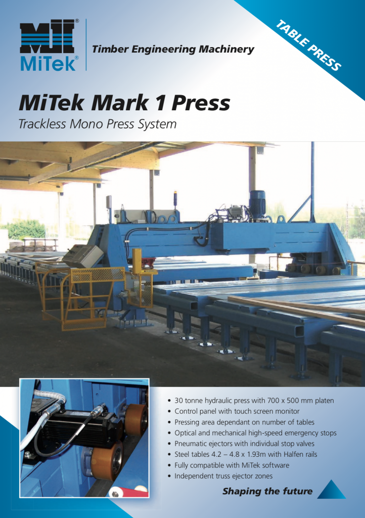 MK1 Truss Press Brochure - MiTek UK and Ireland